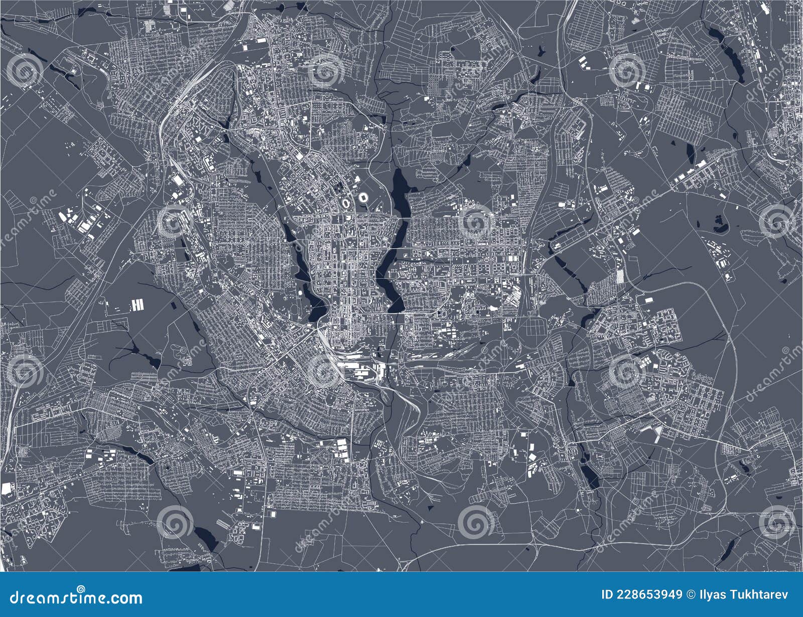 Map of the City of Donetsk, Ukraine Stock Vector - Illustration of land ...