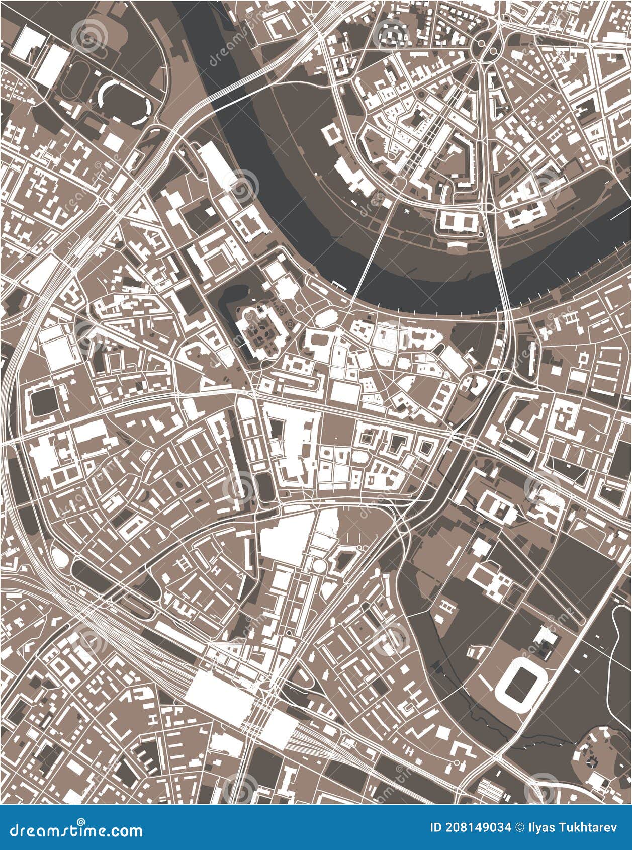 Map of the City of Dresden, Saxony, Germany Stock Vector - Illustration ...
