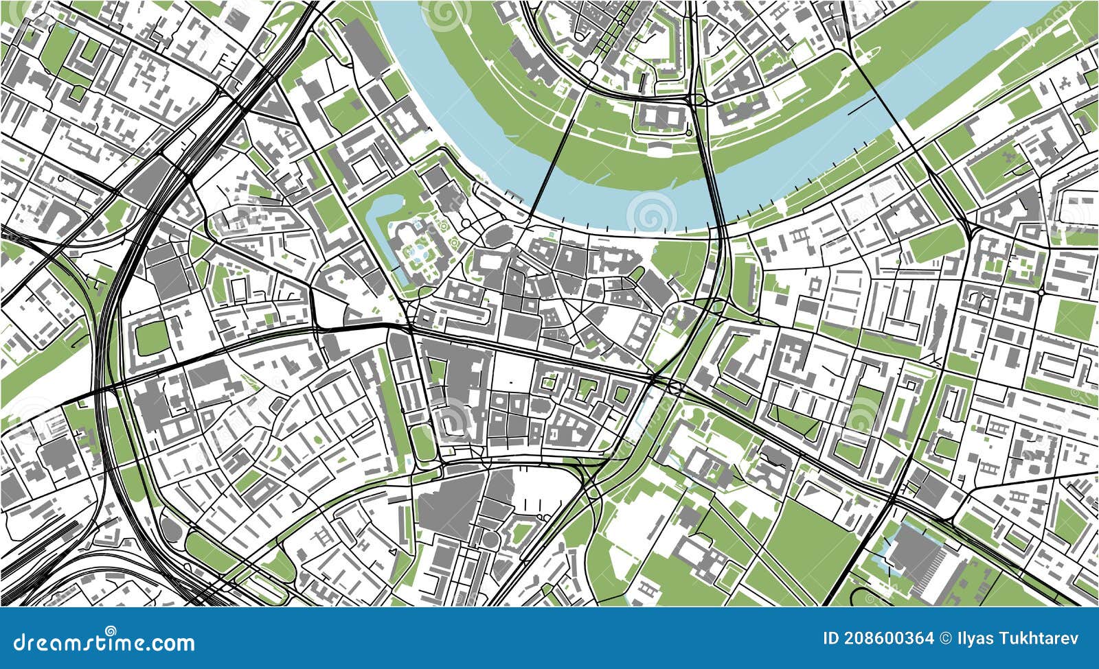 Map of the City of Dresden Saxony Germany Stock Vector - Illustration ...
