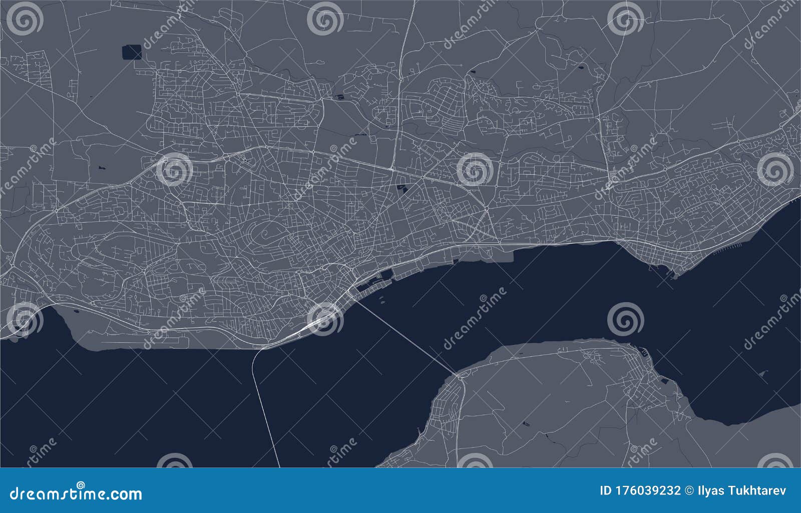 Map of the City of Dundee, Scotland, UK Stock Illustration ...