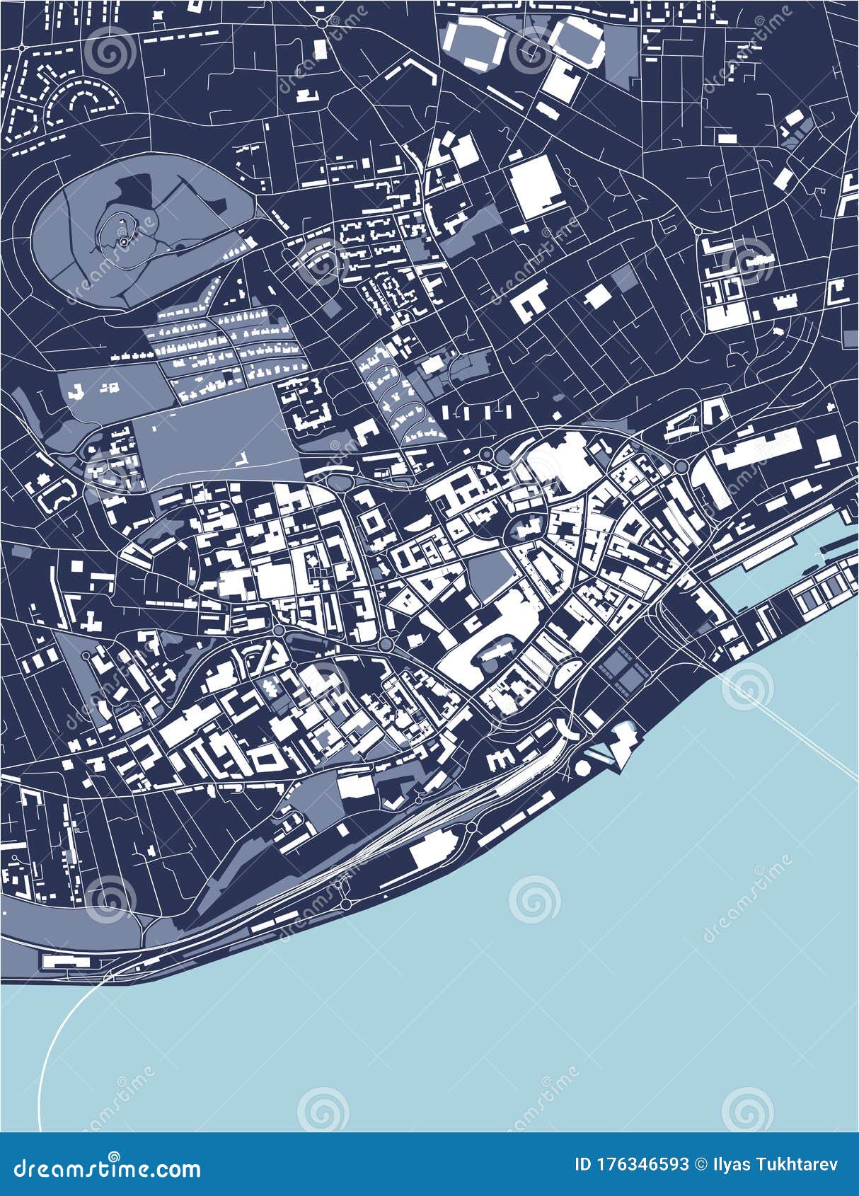 Map of the City of Dundee, Scotland, UK Stock Illustration ...