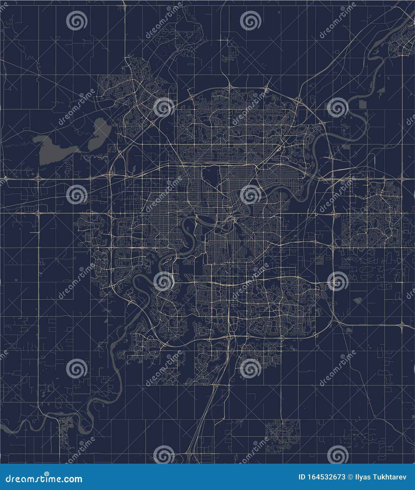 Map Of The City Of Edmonton, Canada Royalty-Free Stock Image ...