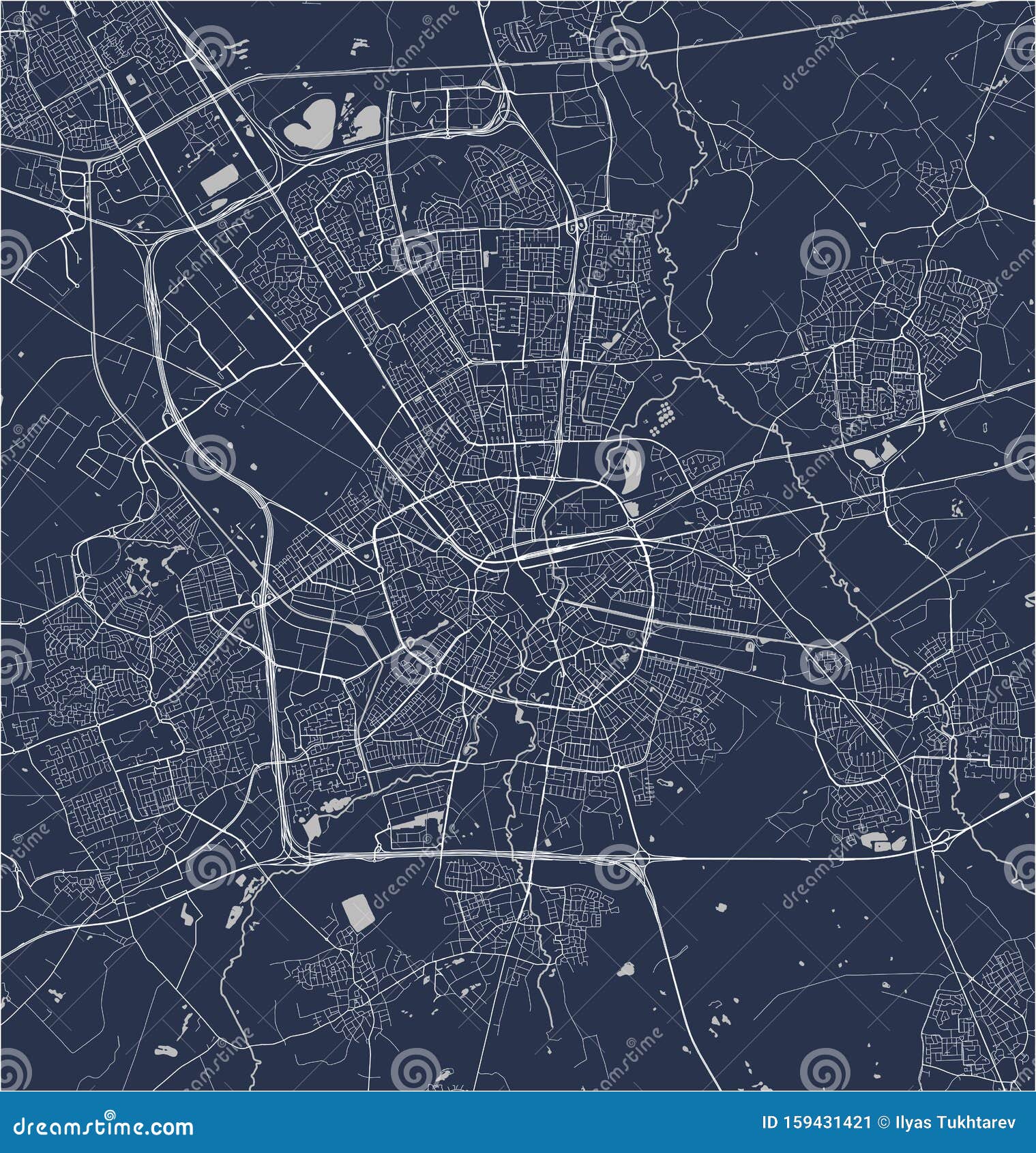 Map of the City of Eindhoven, Netherlands Stock Illustration ...