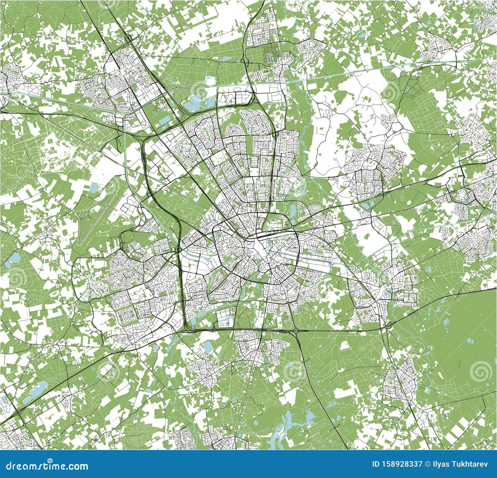 Map of the City of Eindhoven, Netherlands Stock Illustration ...