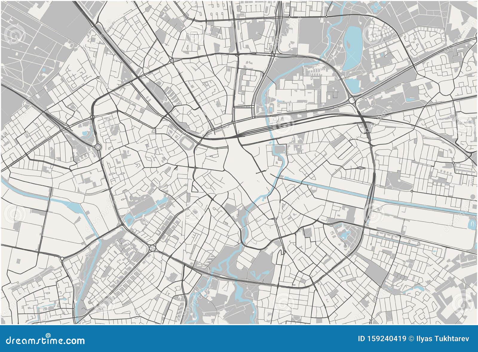 Map of the City of Eindhoven, Netherlands Stock Illustration ...