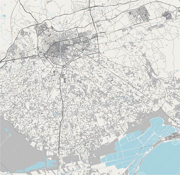 Map of the City of Elche, Spain Stock Vector - Illustration of country ...