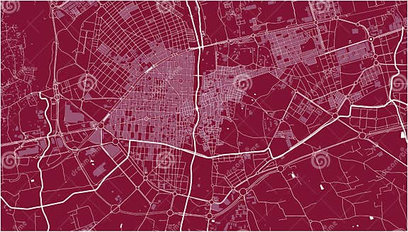 Map of the City of Elche, Spain Stock Illustration - Illustration of ...