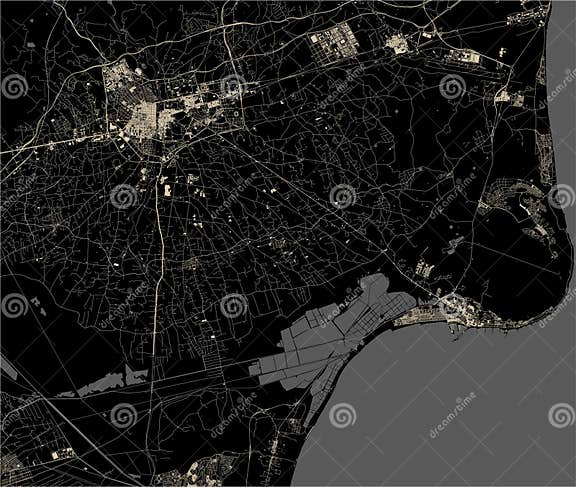 Map of the City of Elche, Spain Stock Vector - Illustration of ...