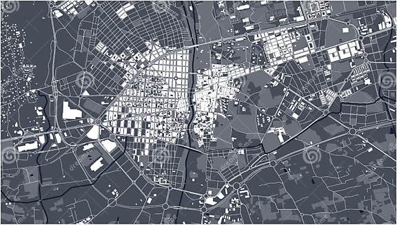 Map of the City of Elche, Spain Stock Illustration - Illustration of ...