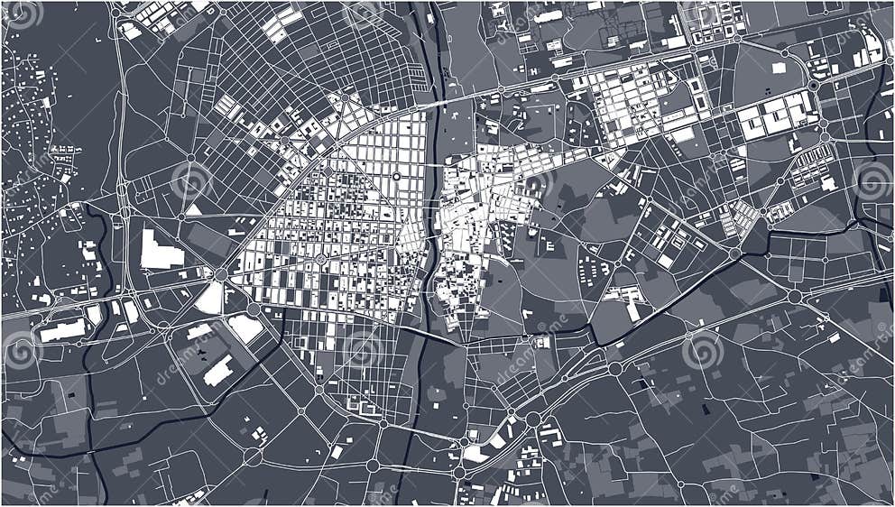 Map of the City of Elche, Spain Stock Illustration - Illustration of ...
