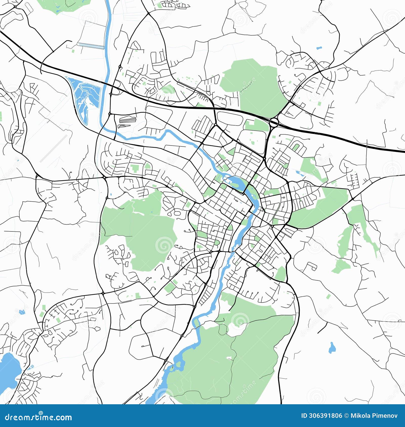 Map of the City of Eskilstuna. Stock Illustration - Illustration of ...