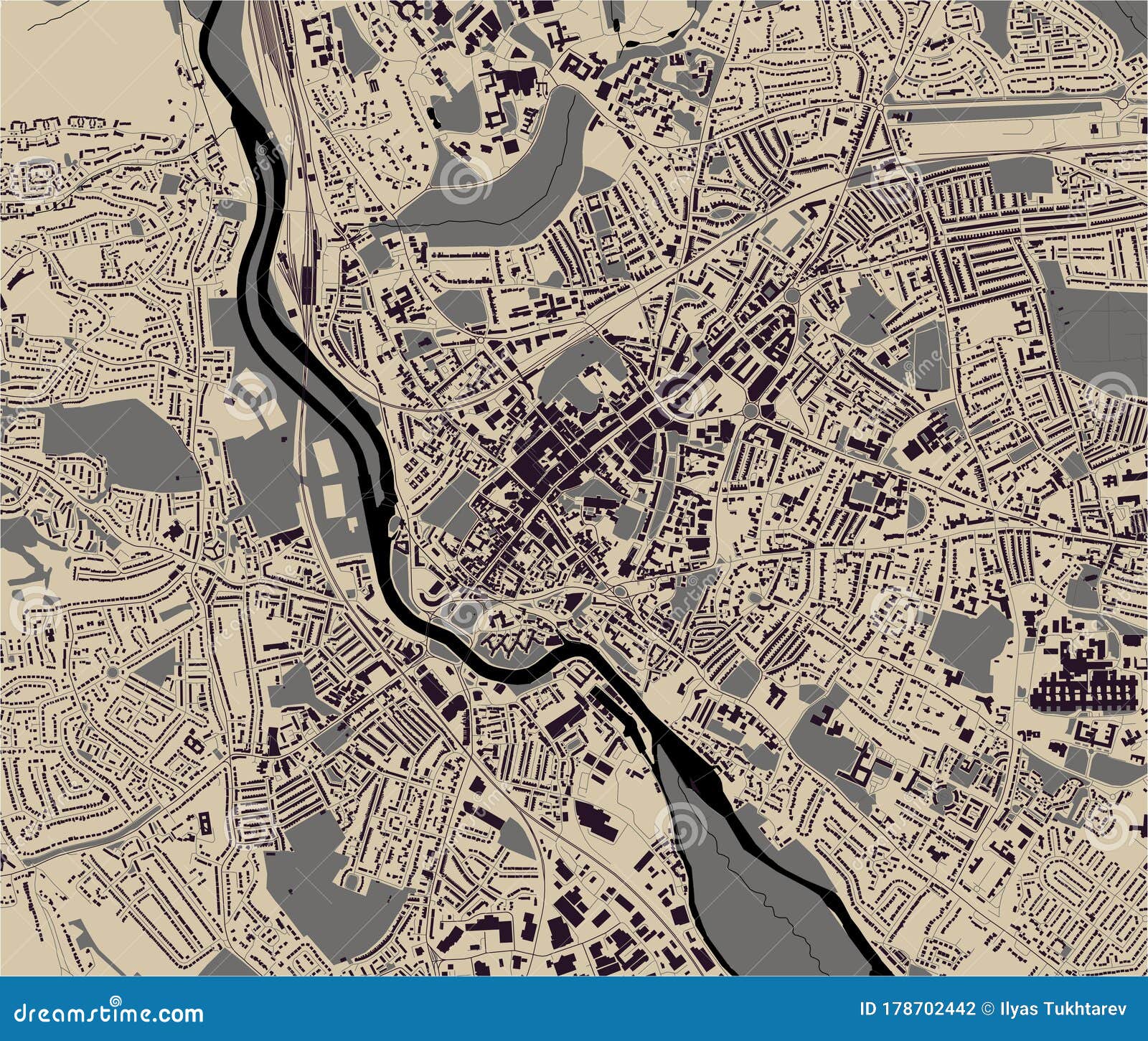 Map of the City of Exeter, Devon, South West England, England, UK Stock ...