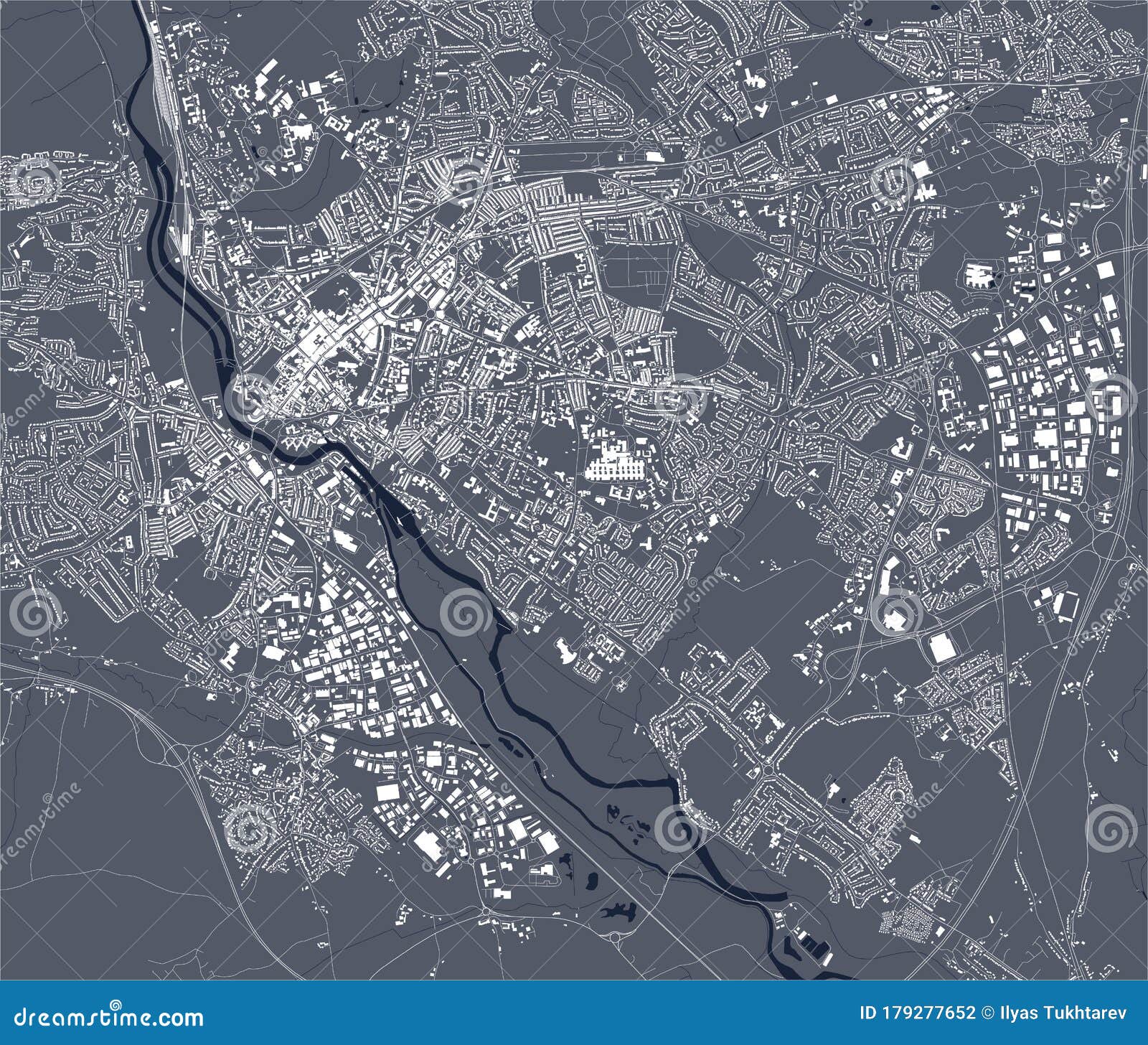 Map of the City of Exeter, Devon, South West England, England, UK Stock ...