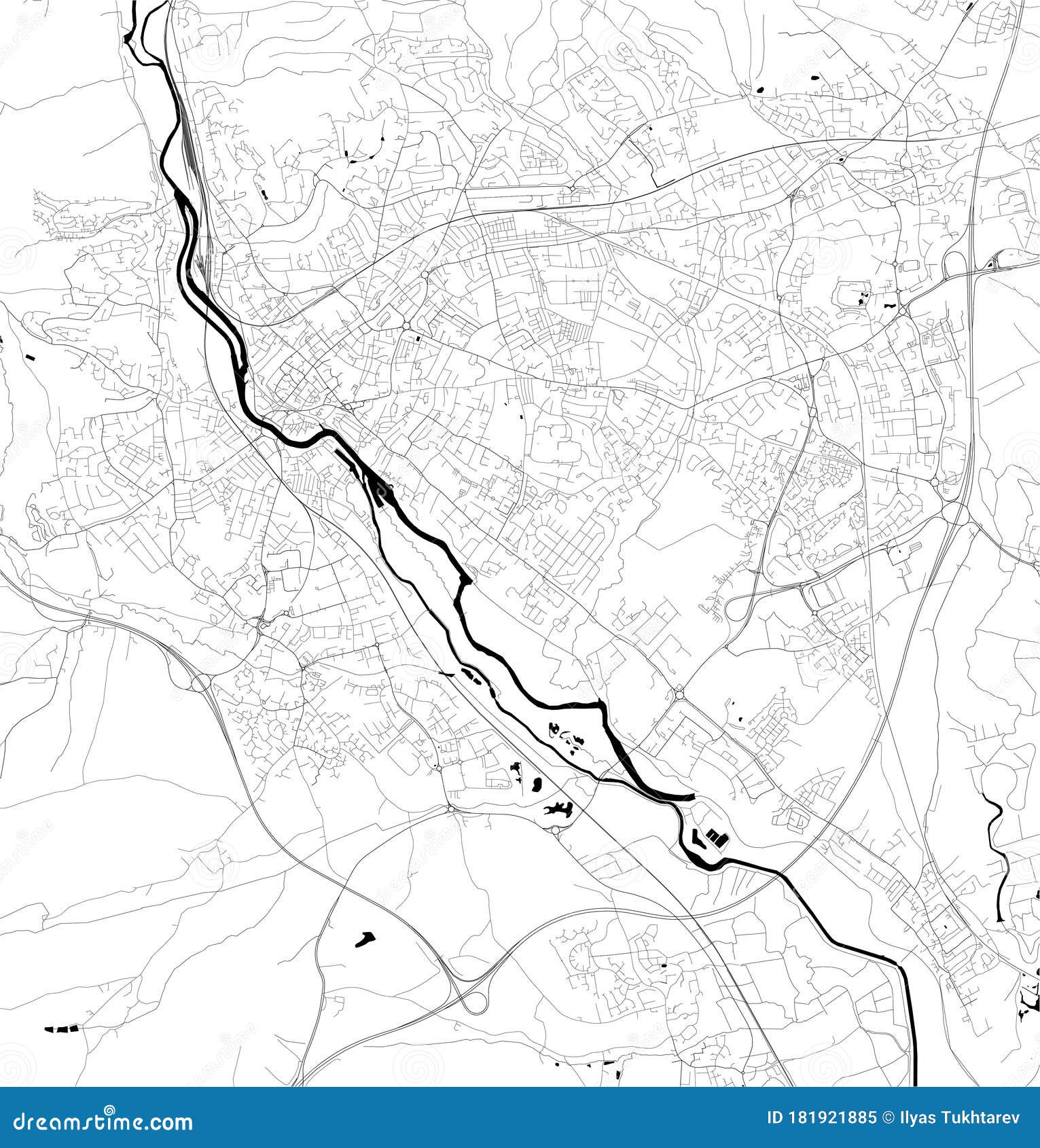 Map of the City of Exeter, Devon, South West England, England, UK Stock ...