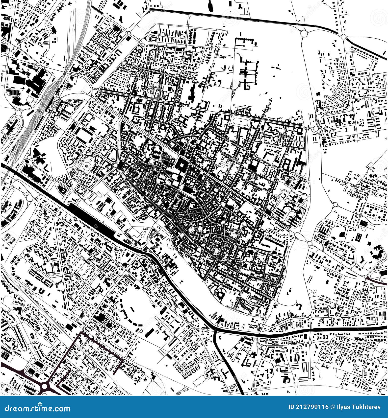 Map of the City of Ferrara, Italy Stock Vector - Illustration of land ...