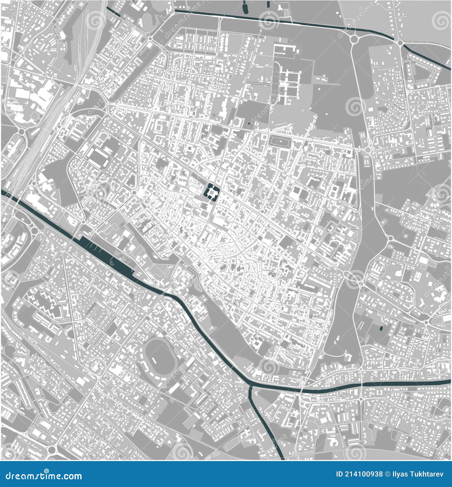 Map of the City of Ferrara, Italy Stock Vector - Illustration of town ...