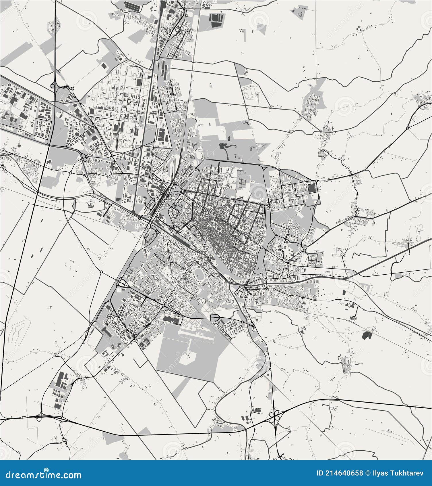 Map of the City of Ferrara, Italy Stock Vector - Illustration of town ...