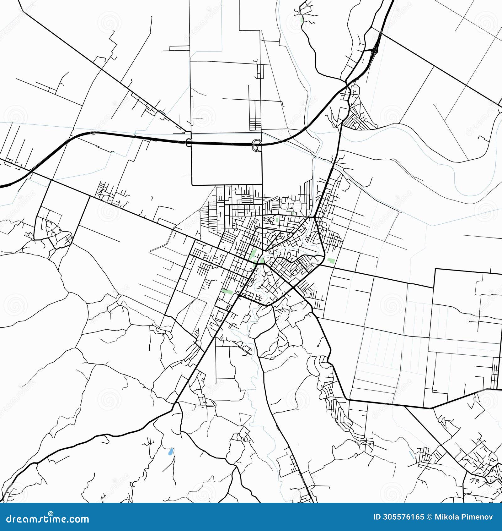 Map of the city of Fieri. stock illustration. Illustration of font ...