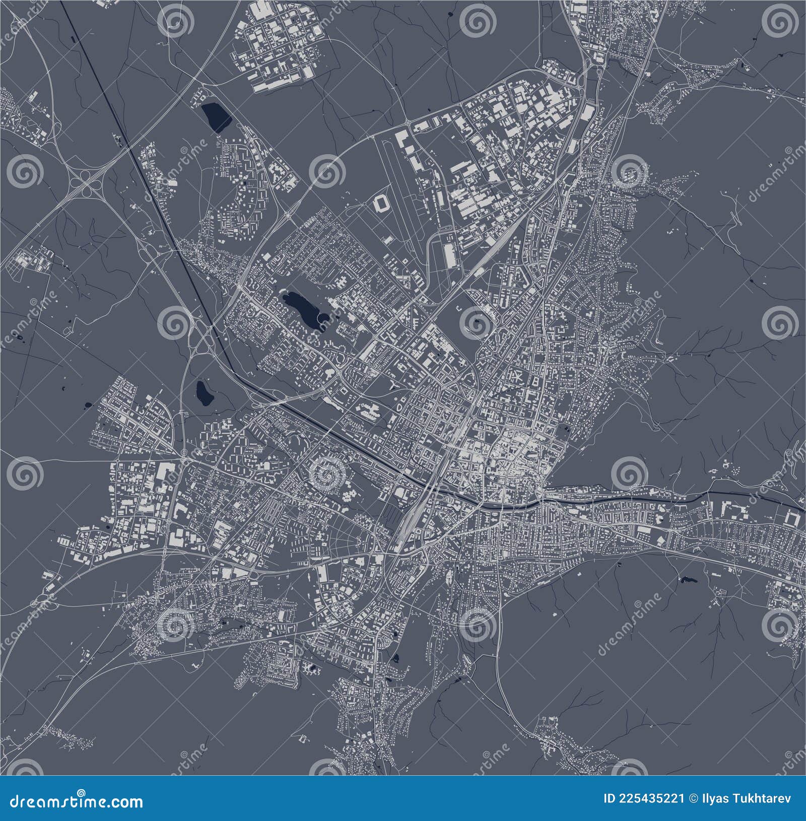 Map of the City of Freiburg Im Breisgau, Germany Stock Vector ...