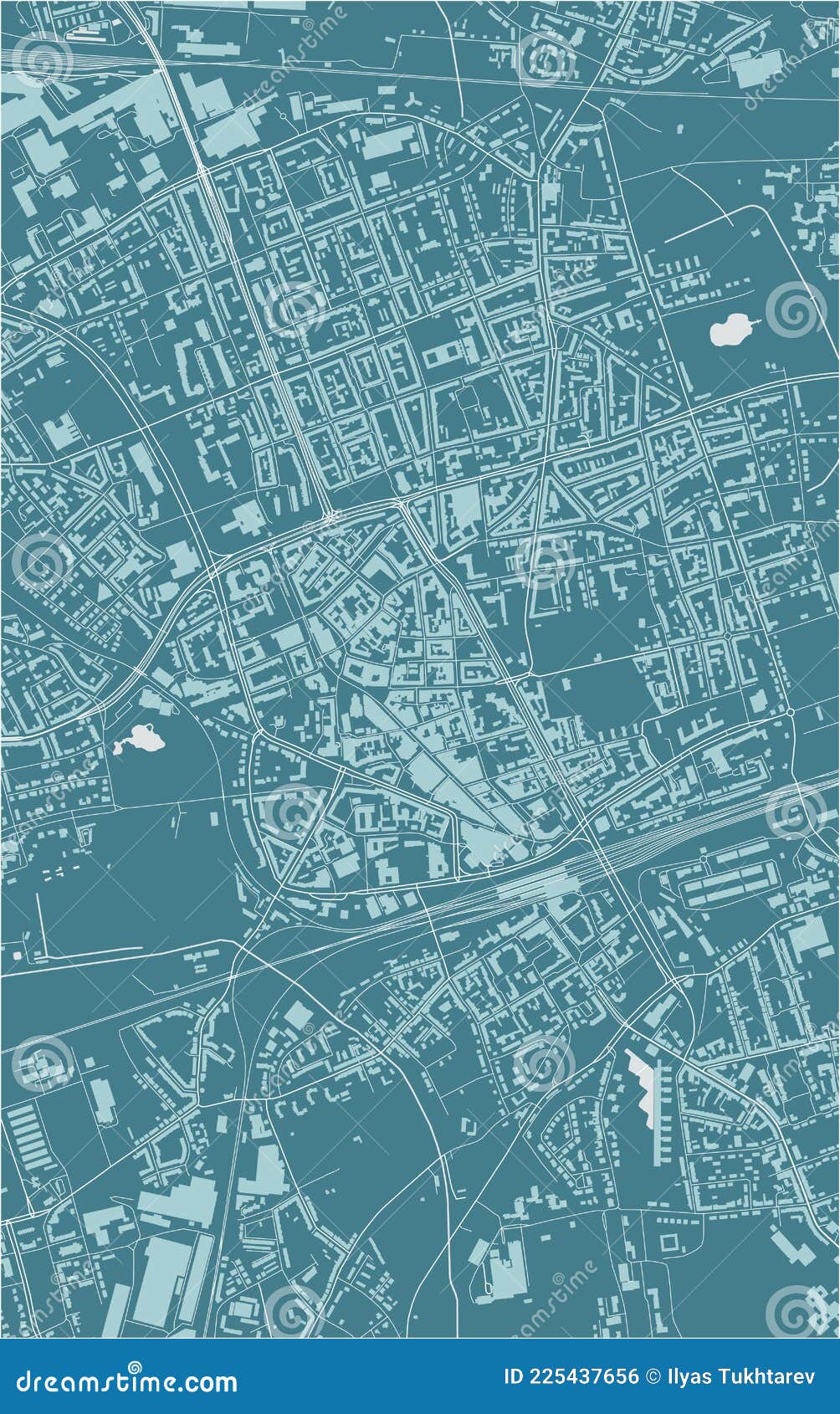 Map of the City of Gelsenkirchen, Germany Stock Vector - Illustration ...