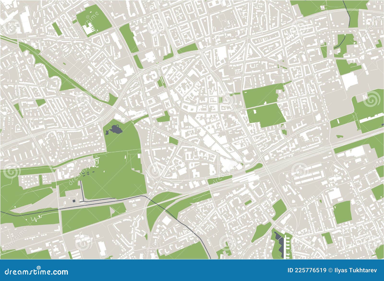 Map of the City of Gelsenkirchen, Germany Stock Vector - Illustration ...