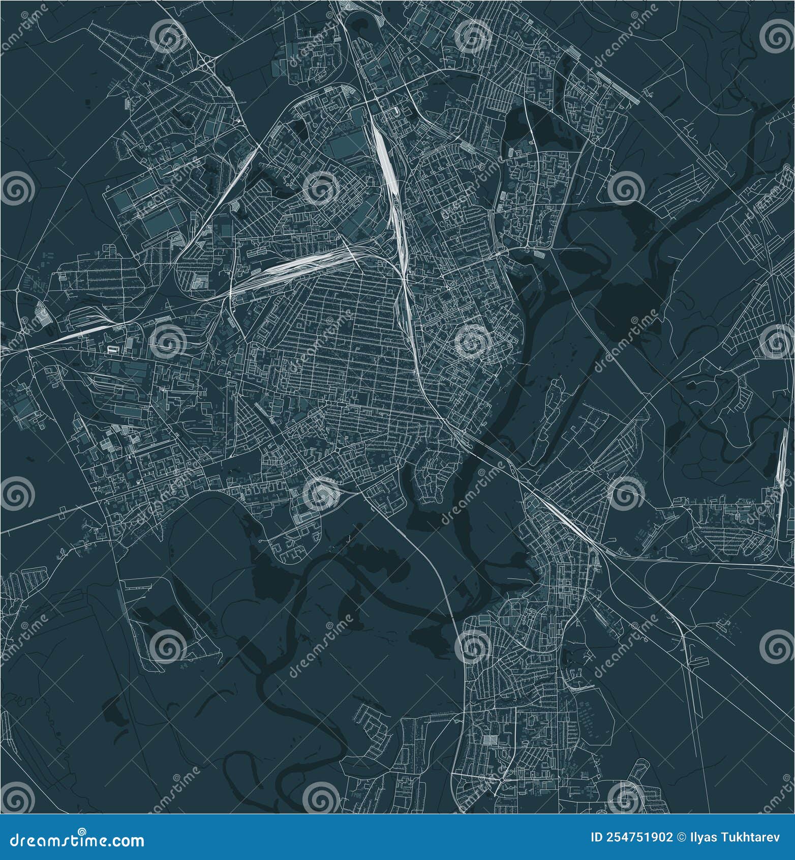 Map of the City of Gomel, Belarus Stock Vector - Illustration of scale ...