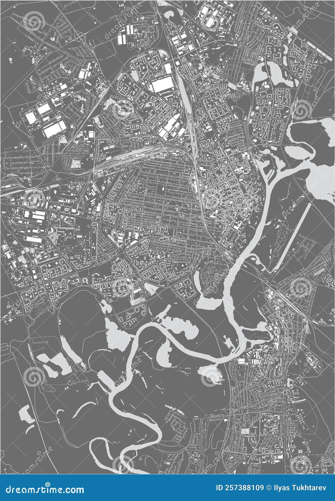 Map of the City of Gomel, Belarus Stock Vector - Illustration of ...