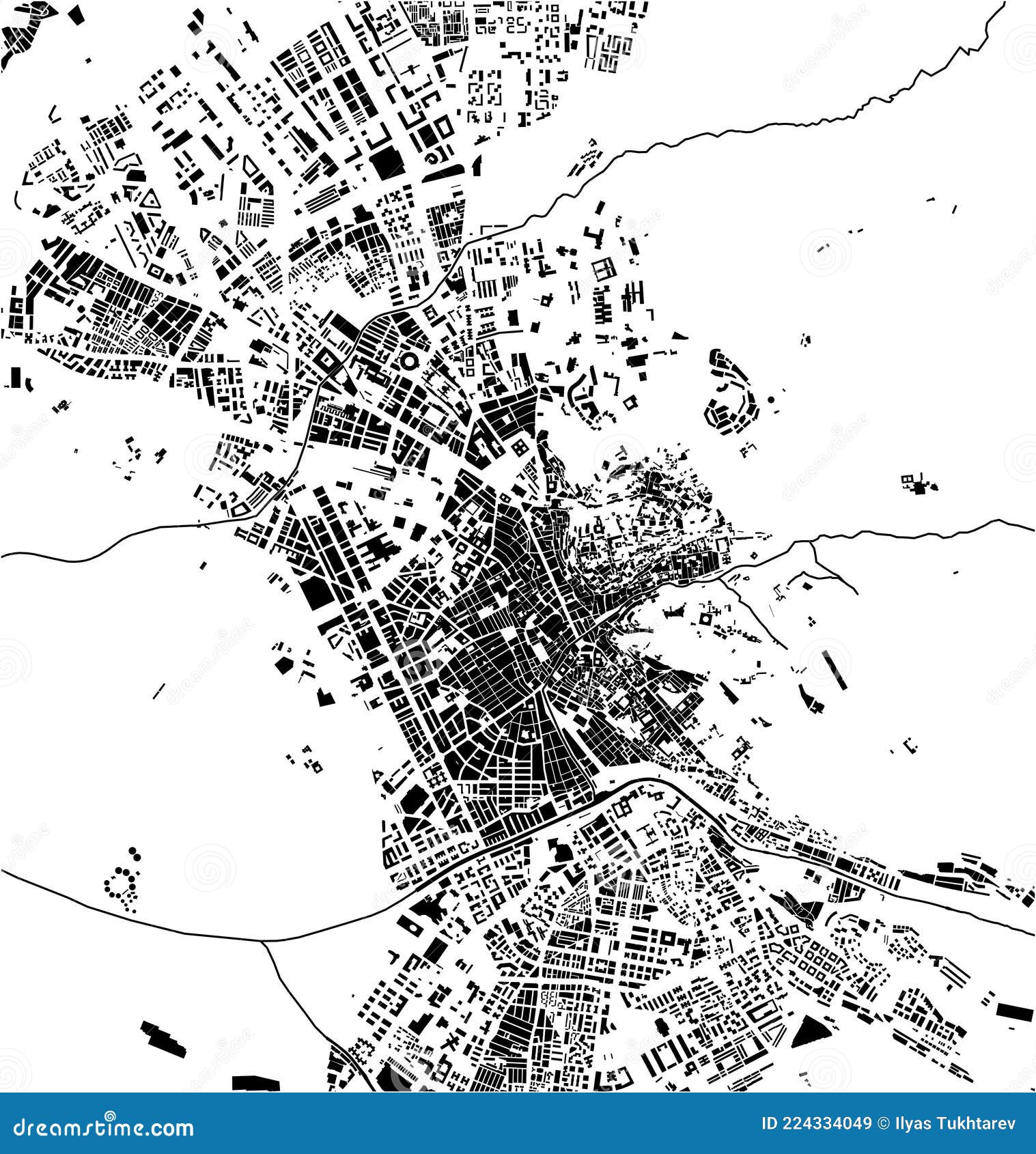 Map of the City of Granada, Spain Stock Vector - Illustration of ...