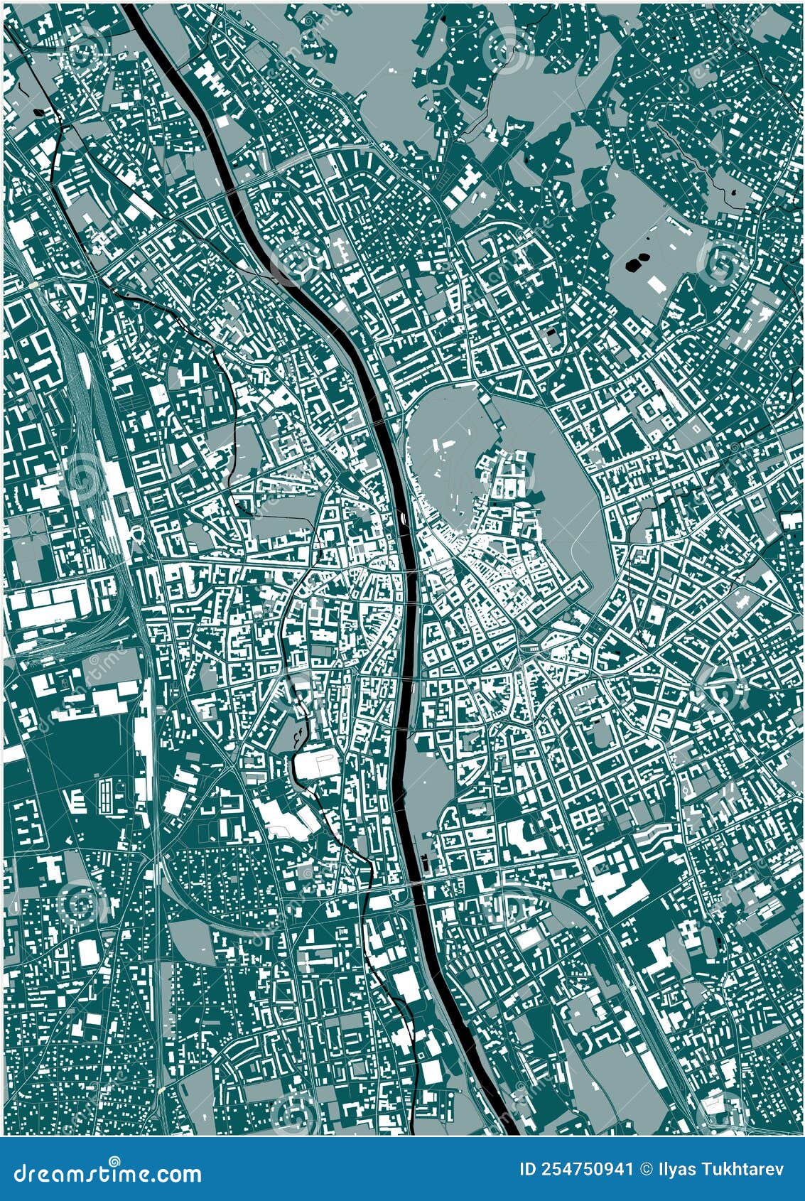 Map of the City of Graz, Austria Stock Vector - Illustration of ...