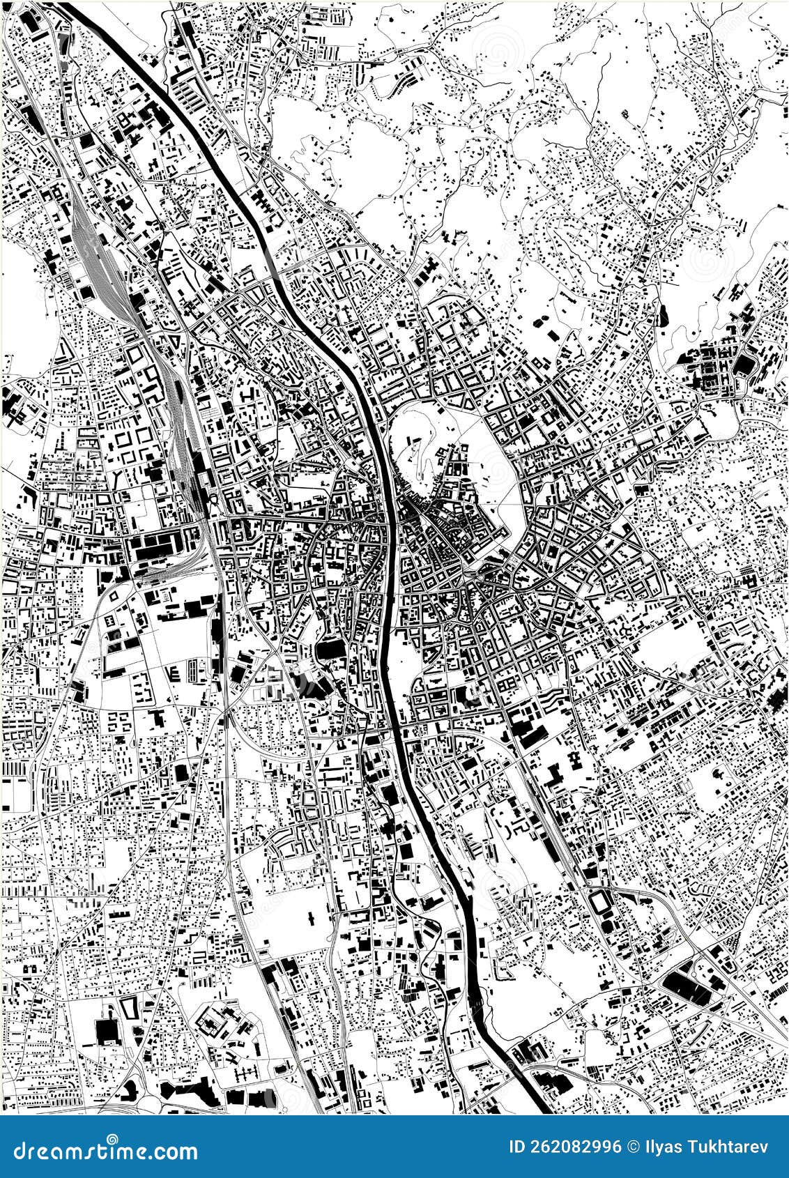 Map of the City of Graz, Austria Stock Vector - Illustration of ...
