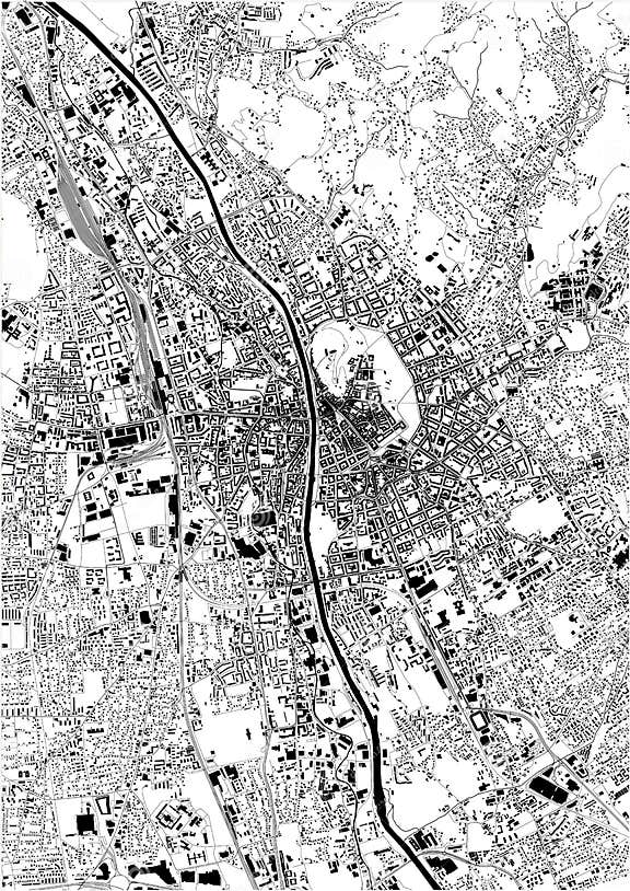 Map of the City of Graz, Austria Stock Vector - Illustration of ...