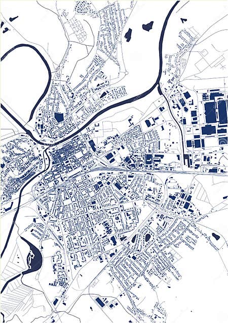Map of the City of Gyor, Hungary Stock Vector - Illustration of drawing ...