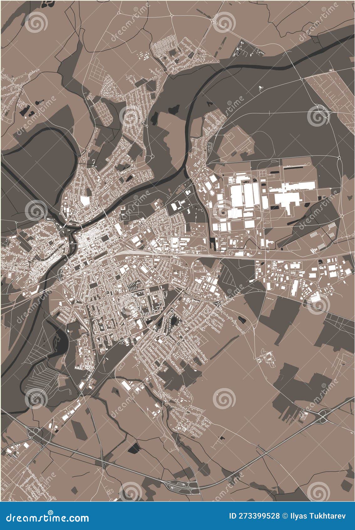 Map of the City of Gyor, Hungary Stock Vector - Illustration of ...