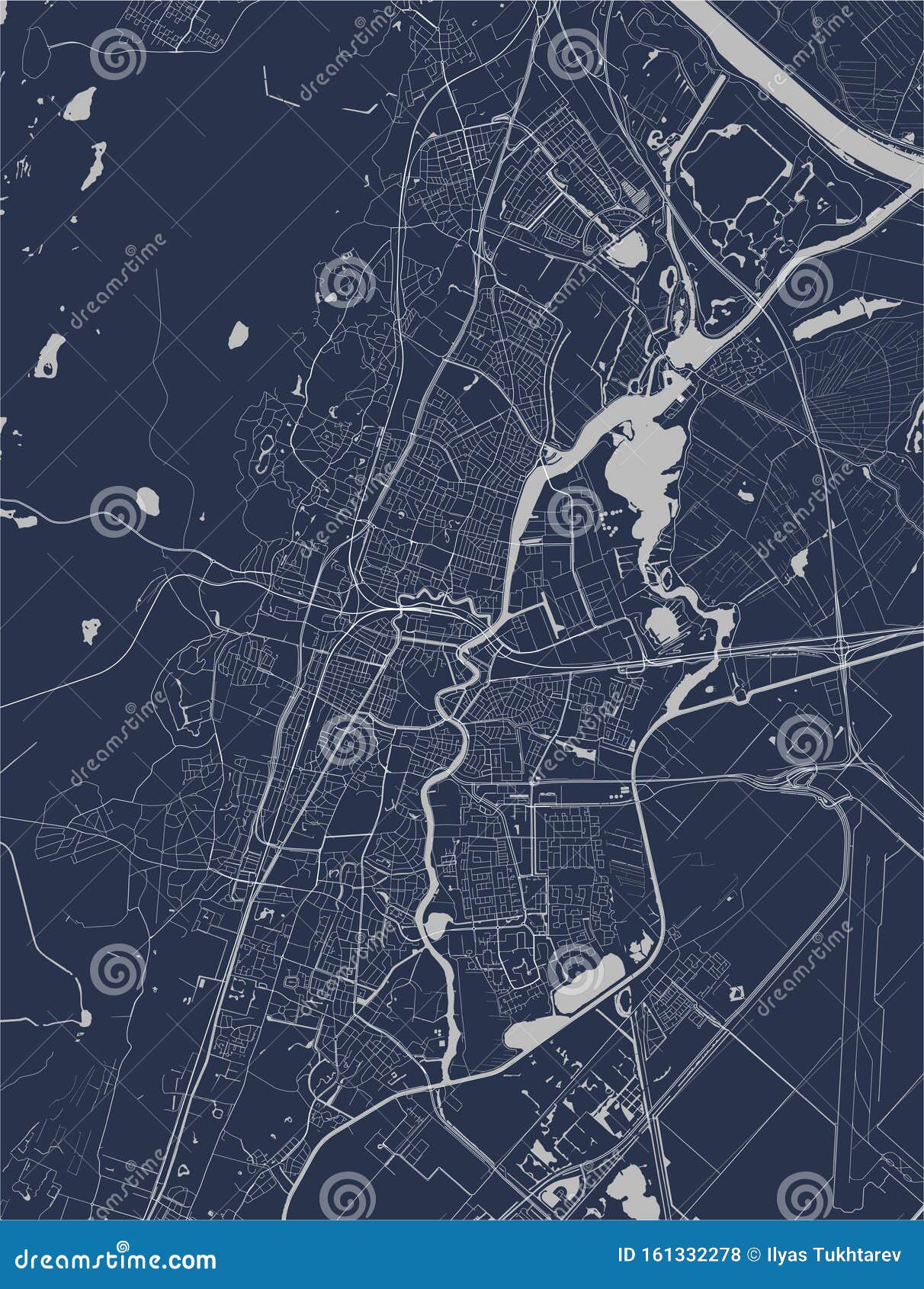 Map of the City of Haarlem, Netherlands Stock Illustration ...