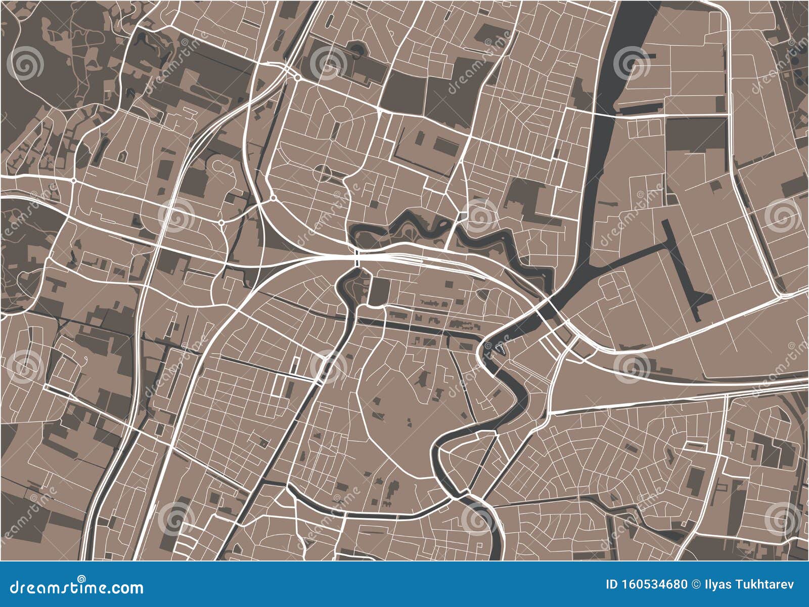 Map of the City of Haarlem, Netherlands Stock Illustration ...