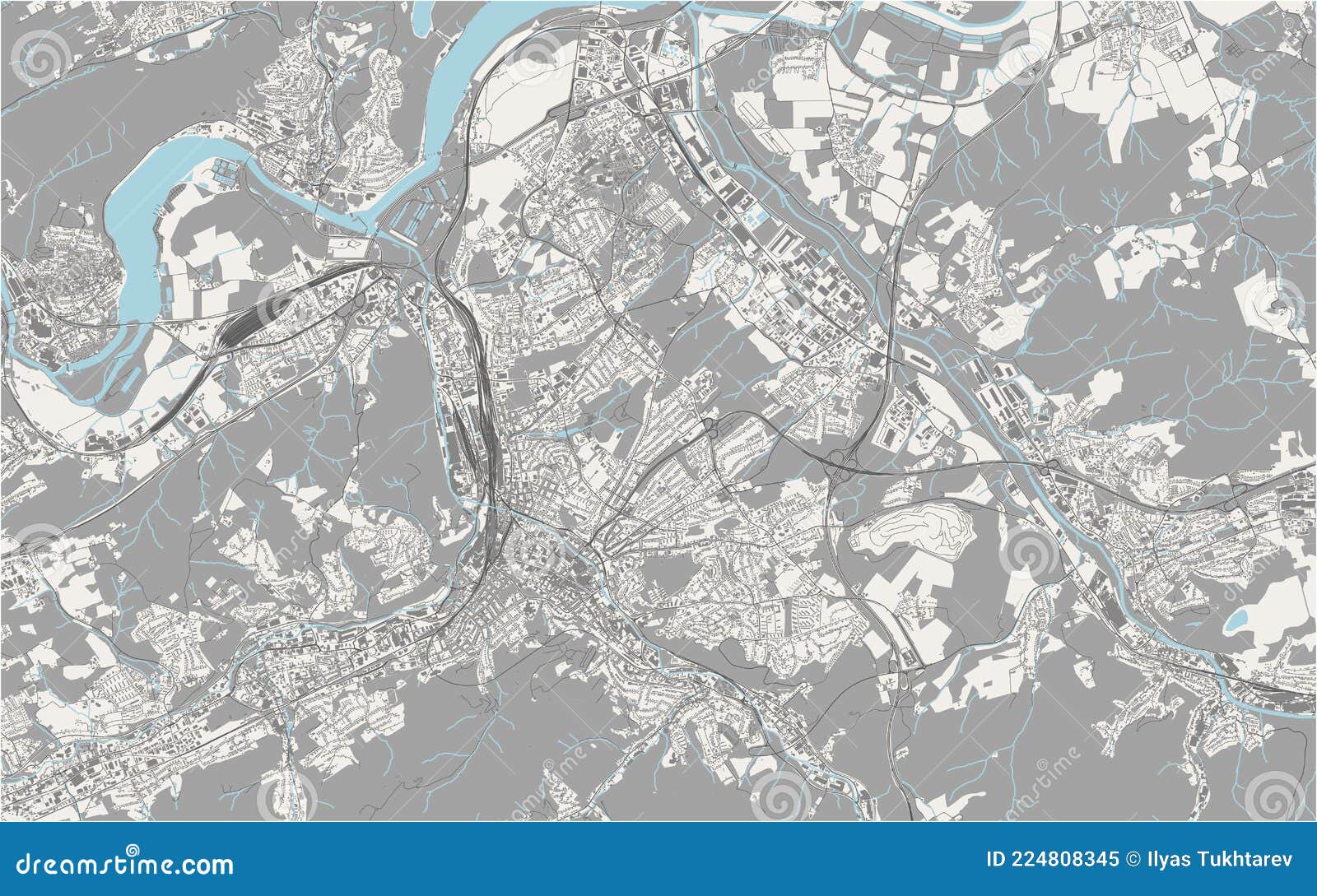 Map of the City of Hagen, Germany Stock Vector - Illustration of plan ...