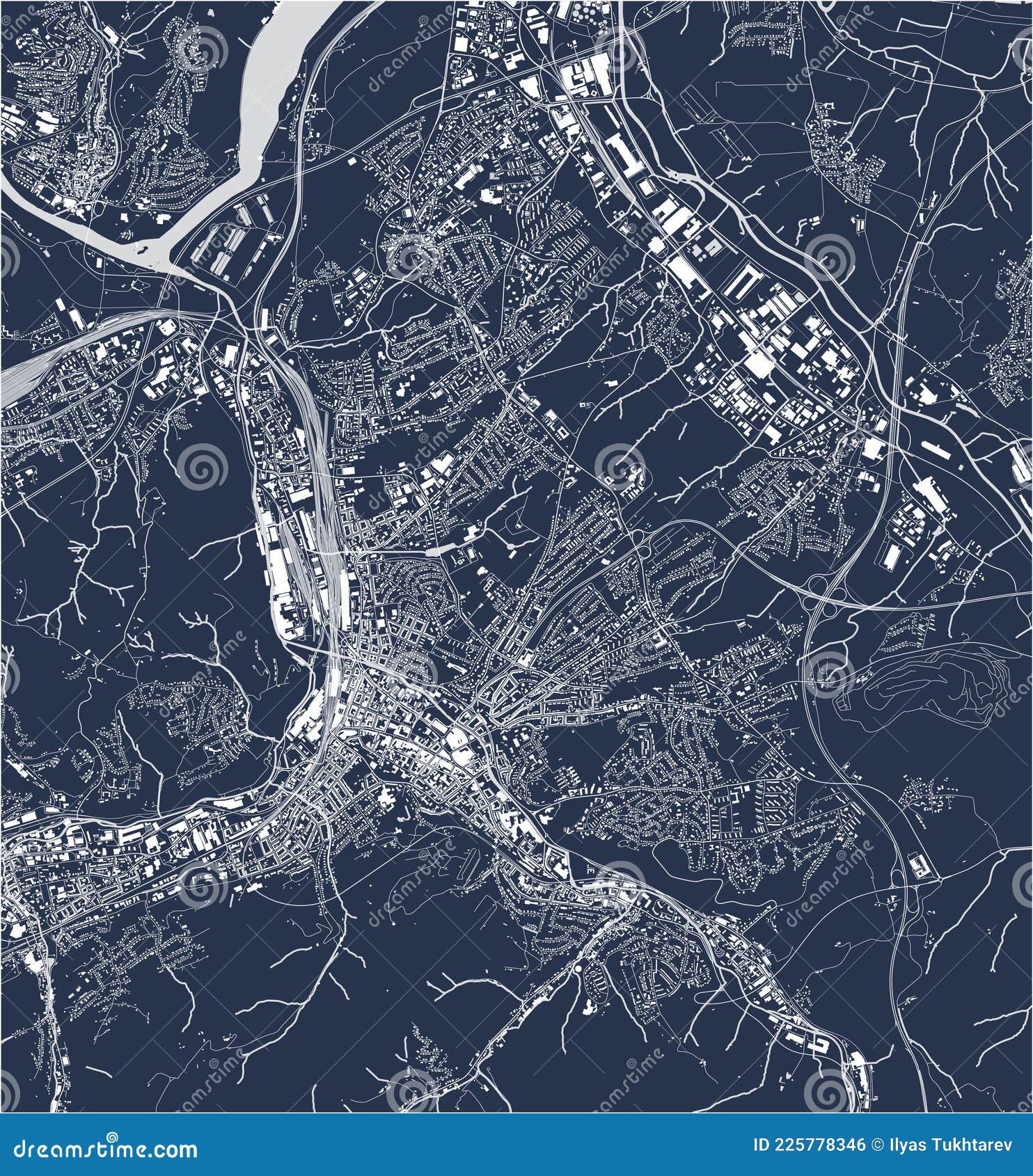 Map of the City of Hagen, Germany Stock Vector - Illustration of plan ...