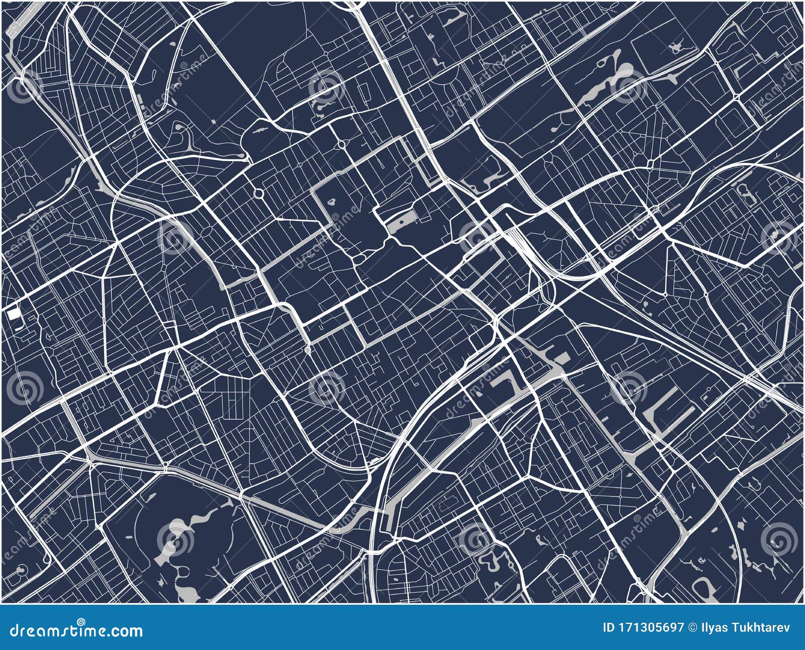 Map of the City of the Hague, Den Haag, Netherlands Stock Illustration ...