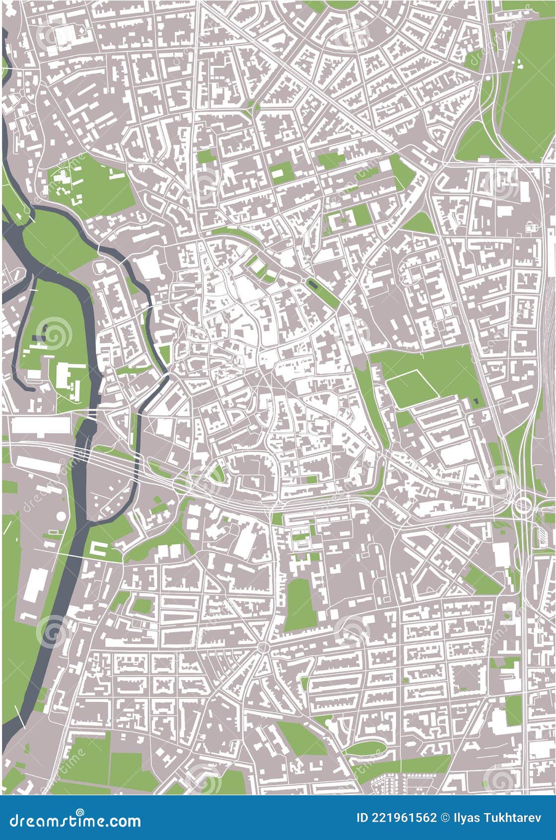 Map Of The City Of Of Halle, Germany Cartoon Vector | CartoonDealer.com ...