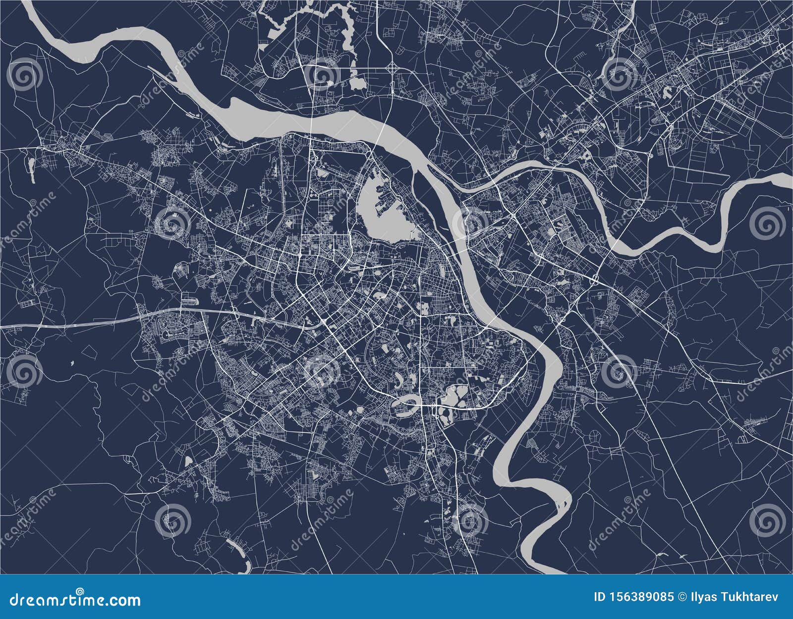 Map of the City of Hanoi, Vietnam Stock Illustration - Illustration of ...