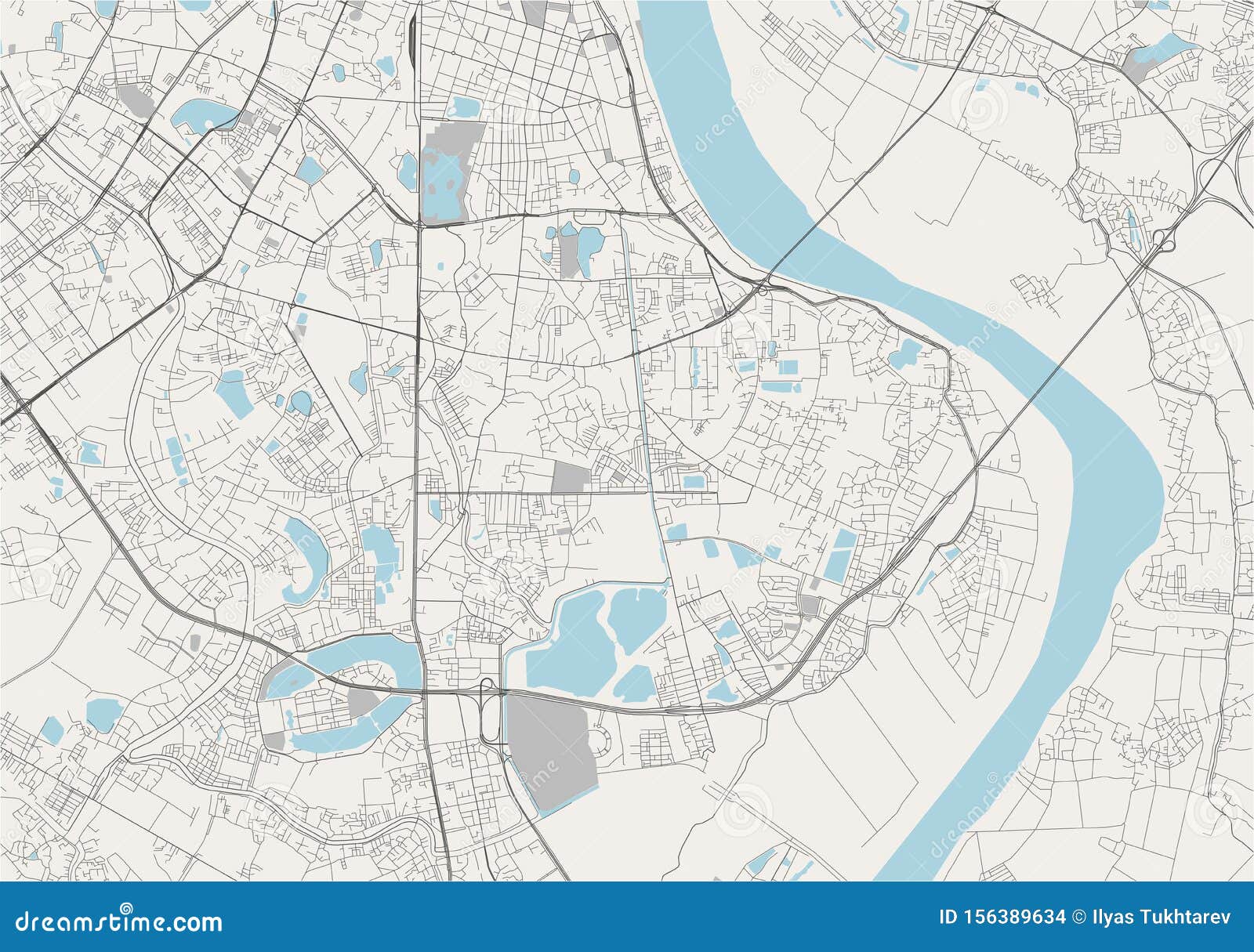 Map of the City of Hanoi, Vietnam Stock Illustration - Illustration of ...