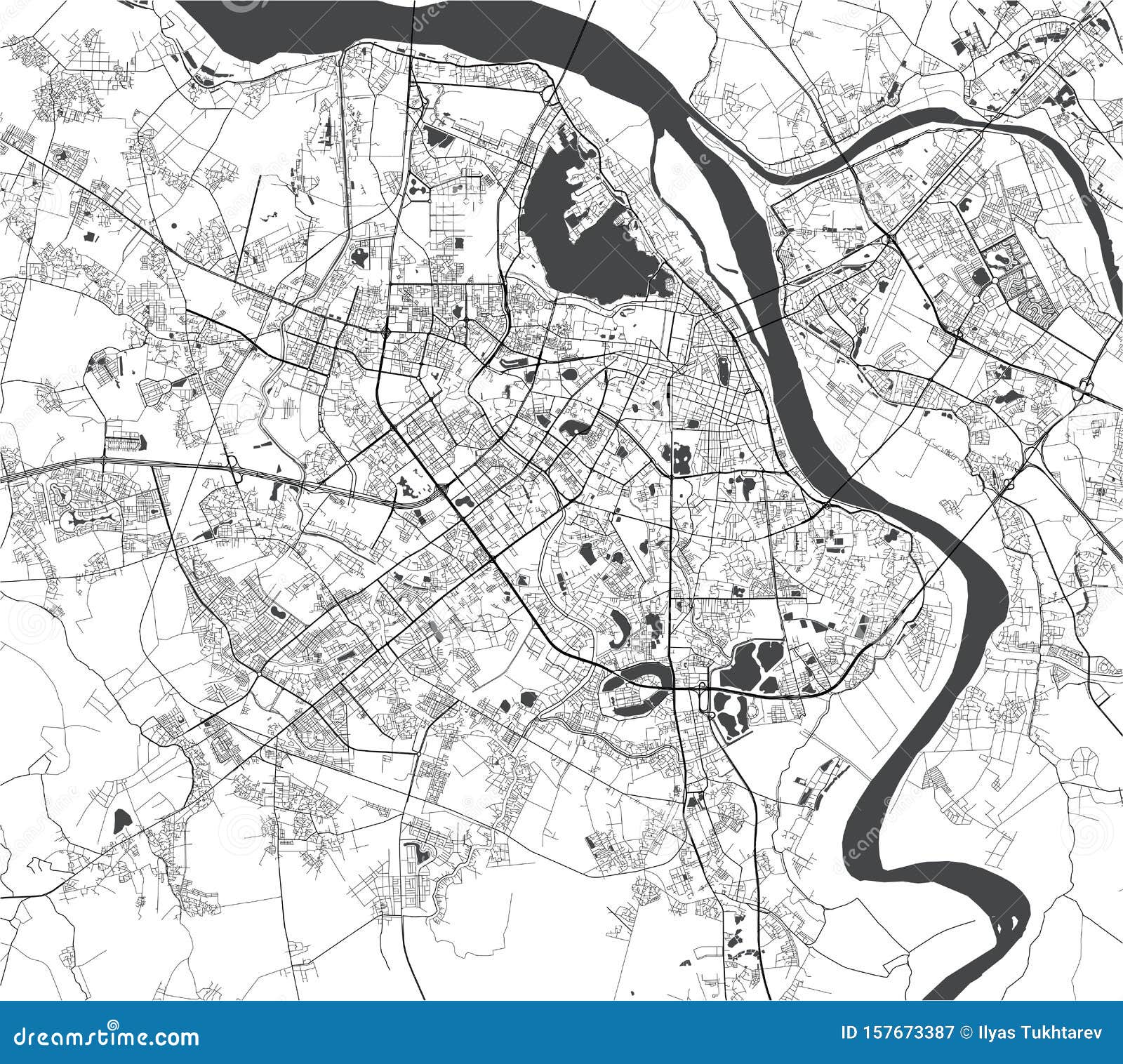 City Map Hanoi, Urban Planning Travel Vector Poster Design ...