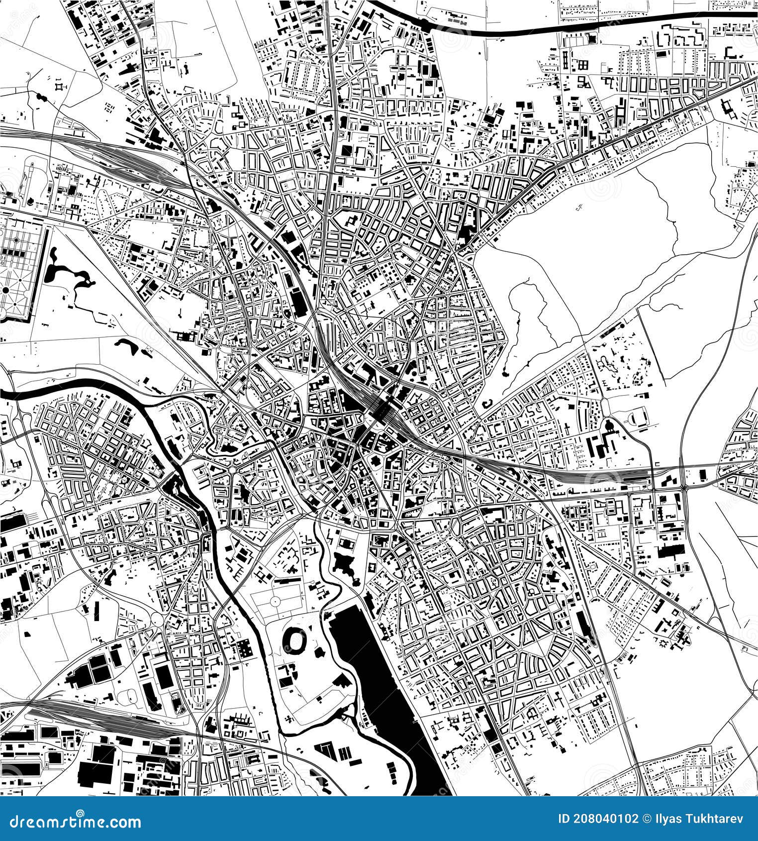 Map of the City of Hanover, Germany Stock Vector - Illustration of ...