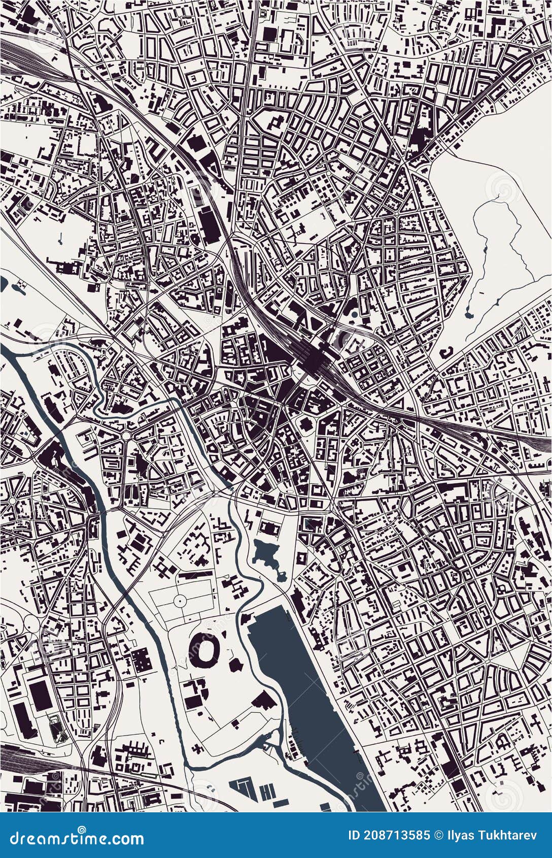 Map of the City of Hanover Germany Stock Vector - Illustration of city ...