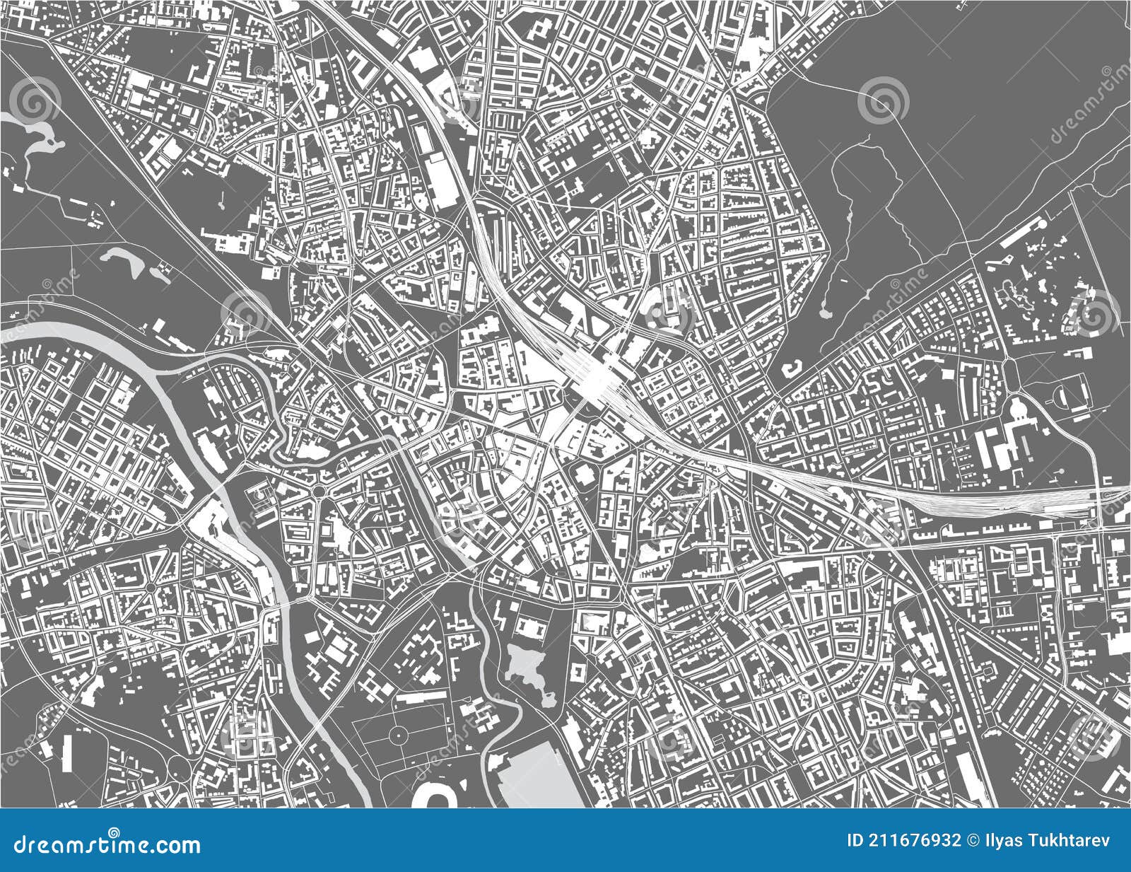 Map of the City of Hanover, Germany Stock Vector - Illustration of ...