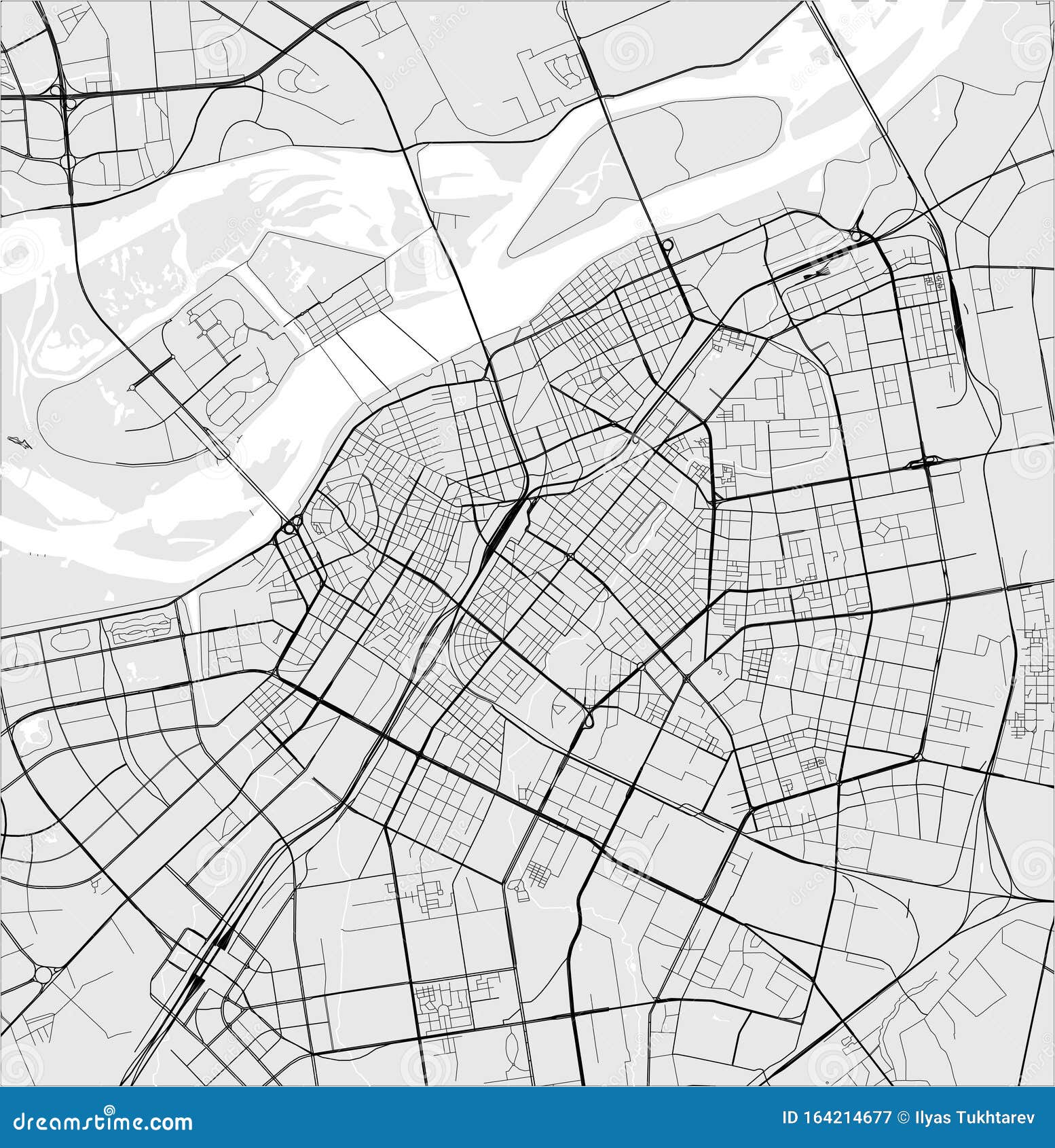 Map of the City of Harbin, China Stock Illustration - Illustration of ...