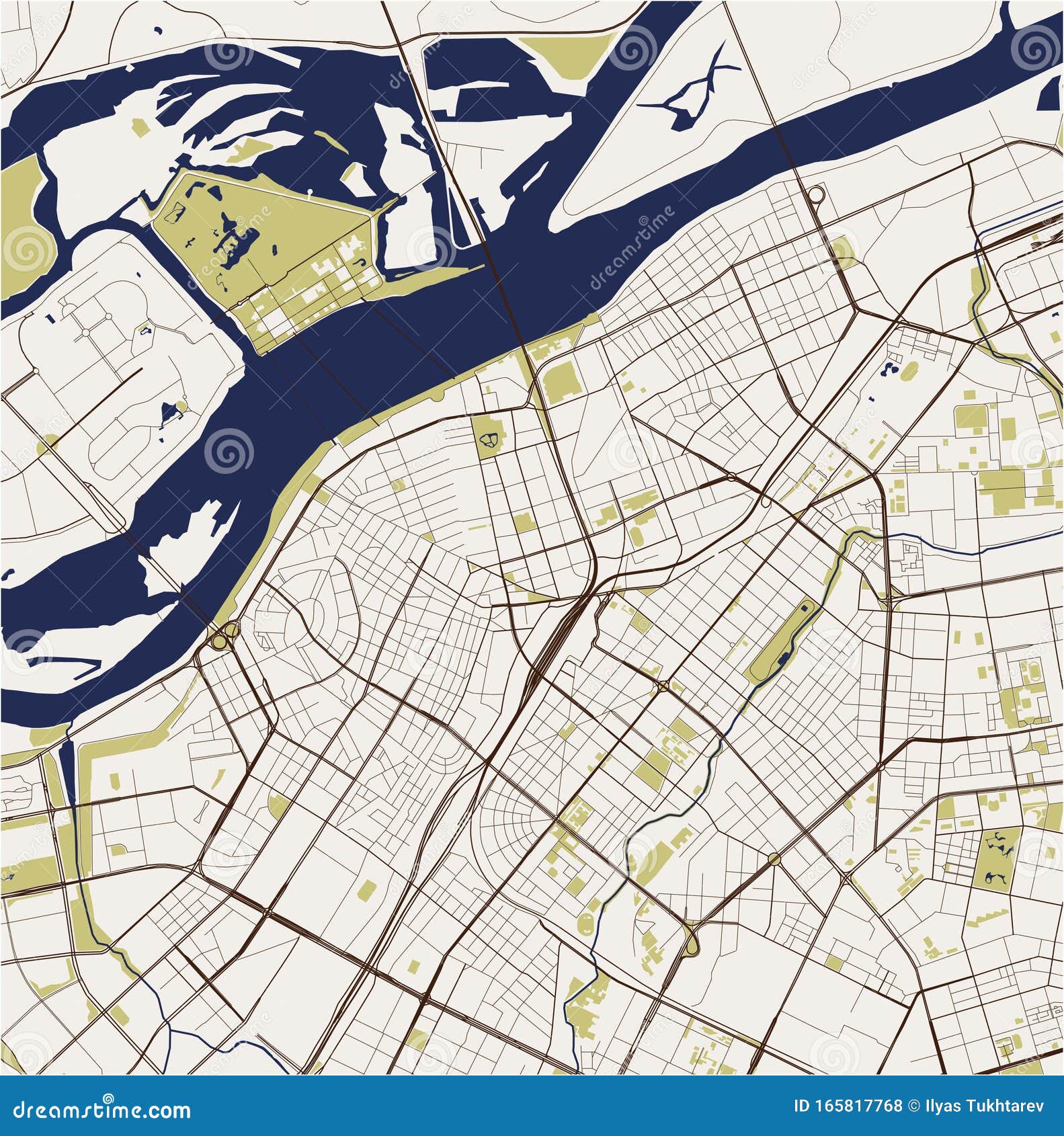 Map of the City of Harbin, China Stock Illustration - Illustration of ...