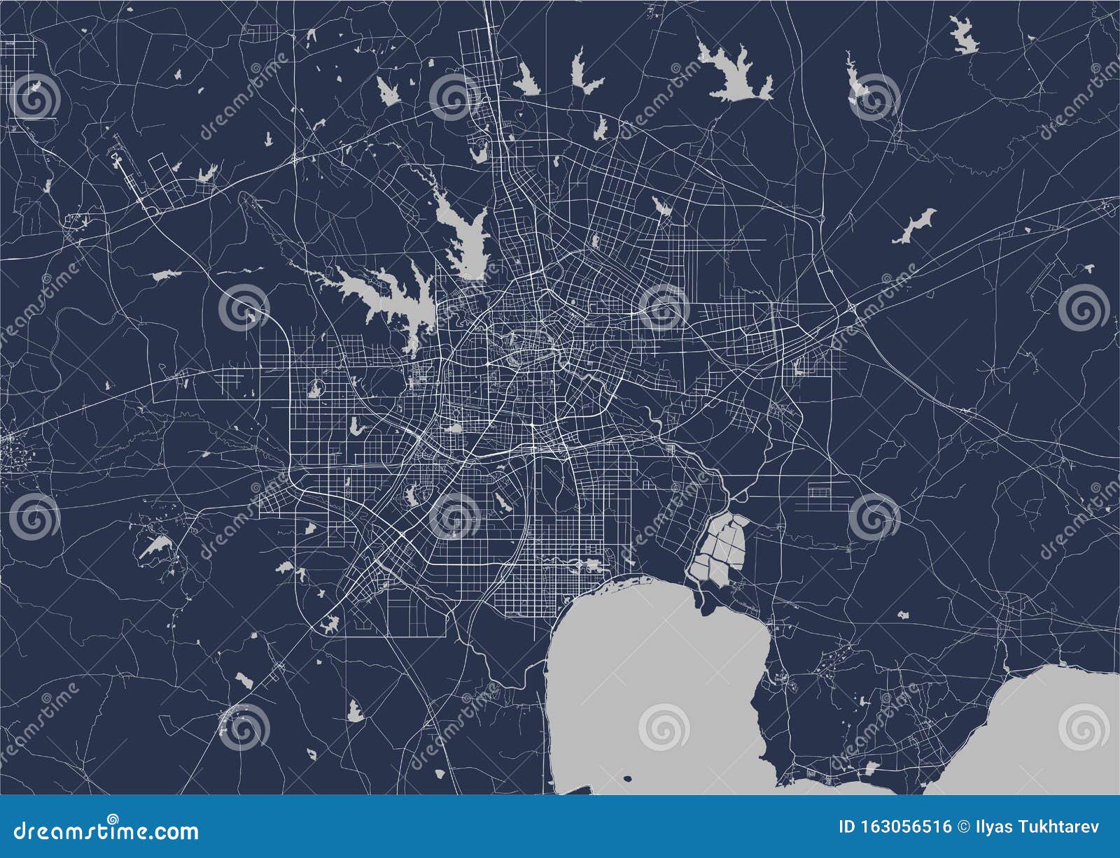 Hefei China City Map In Retro Style In Golden Color. Outline Map ...