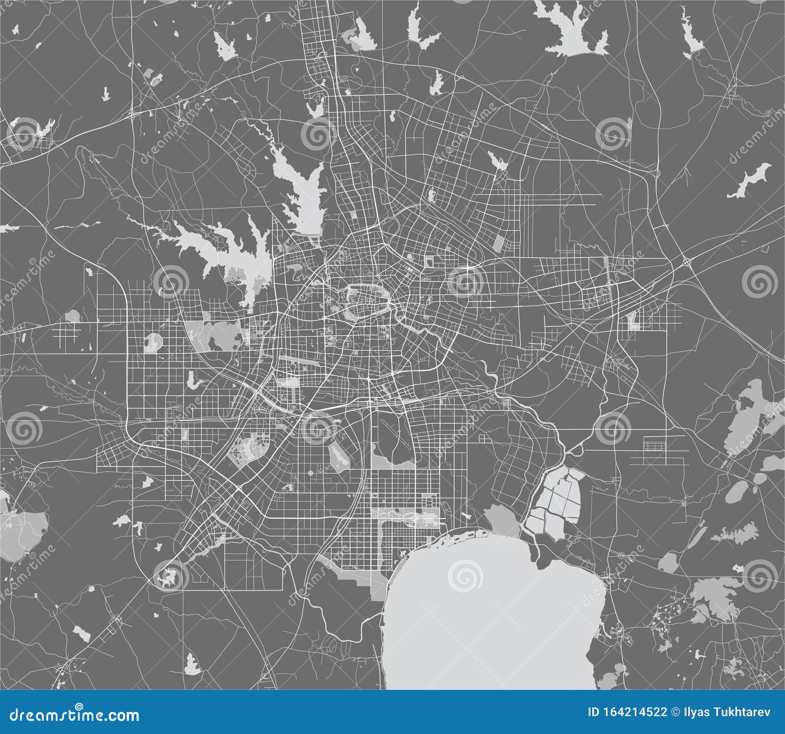 Map of the City of Hefei, China Stock Illustration - Illustration of ...