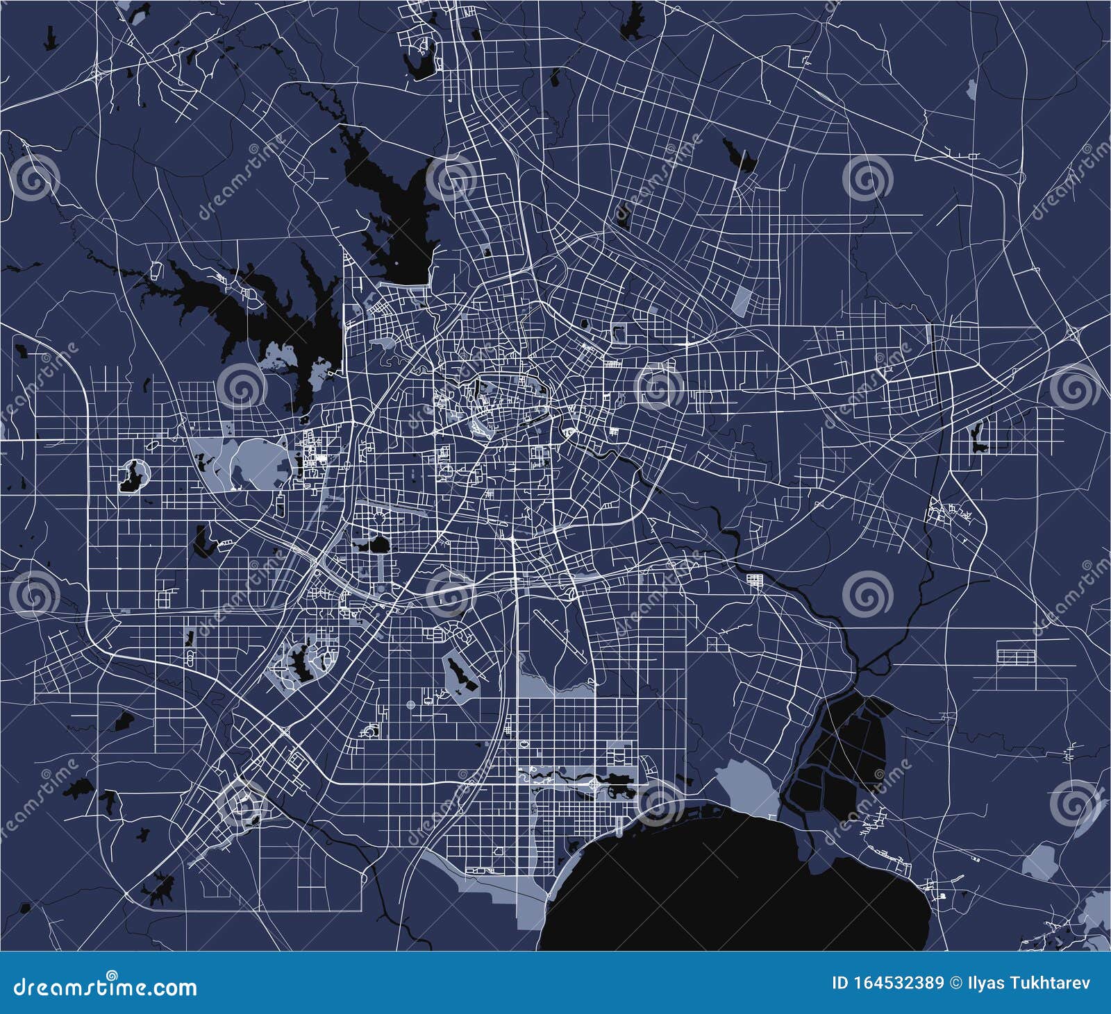 Hefei China City Map In Retro Style. Outline Map Vector Illustration ...